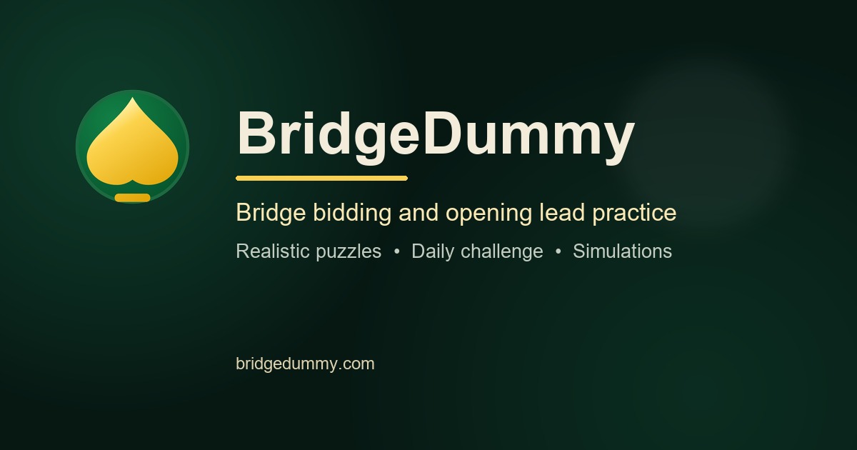 Bridge Bidding and Opening Lead Simulator | BridgeDummy